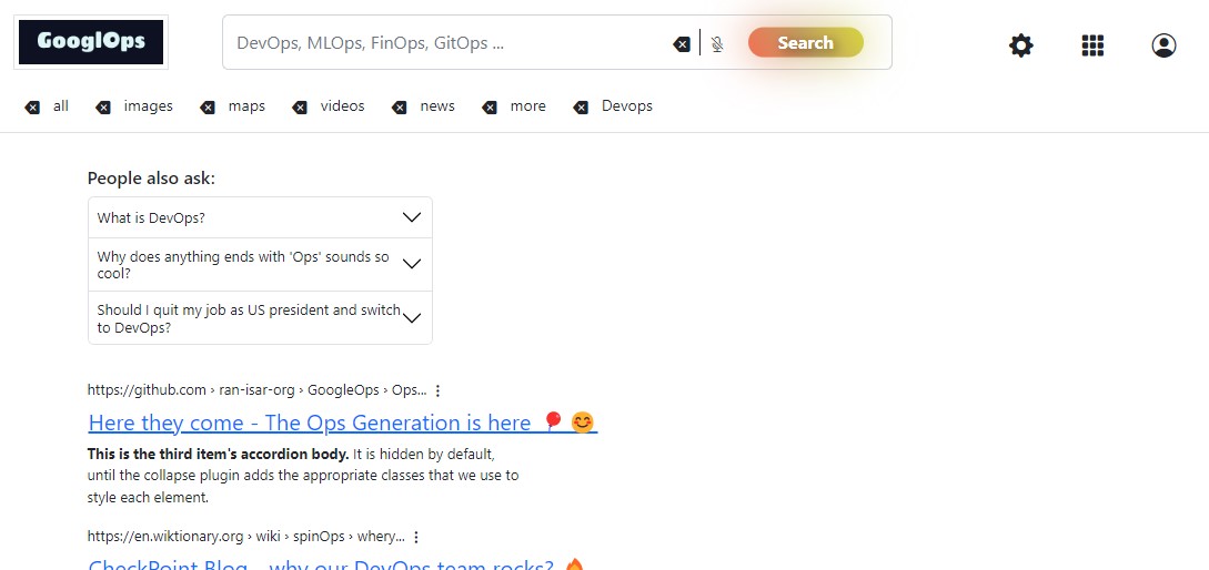 GooglOps UI for Matala1 | GooglOpsUI